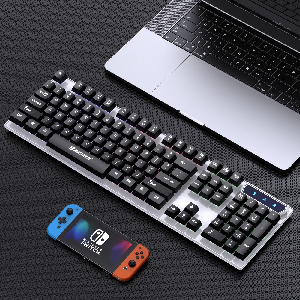 Jertech K358 Keyboard Desktop Optical Rgb Led Rainbow Backlit Keyboard