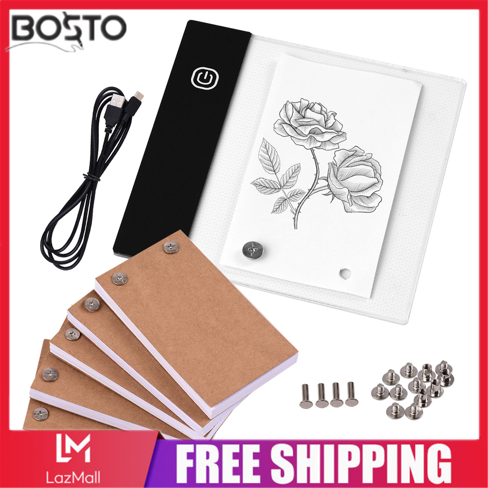 Flip Book Kit with Mini Light Pad LED Lightbox Tablet Design with Hole ...