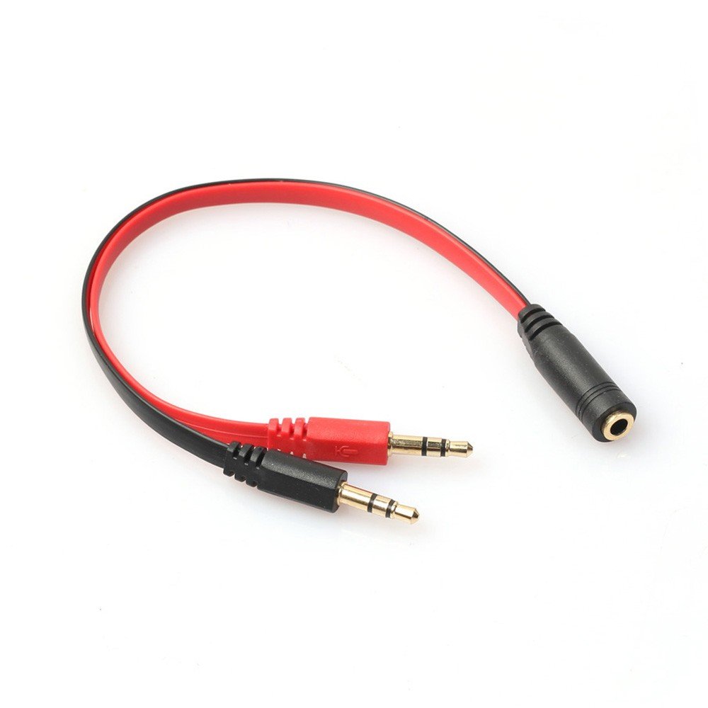 3.5mm Jack Headphone Mic Audio Y Splitter Cable 1 Male to 2 Female with ...