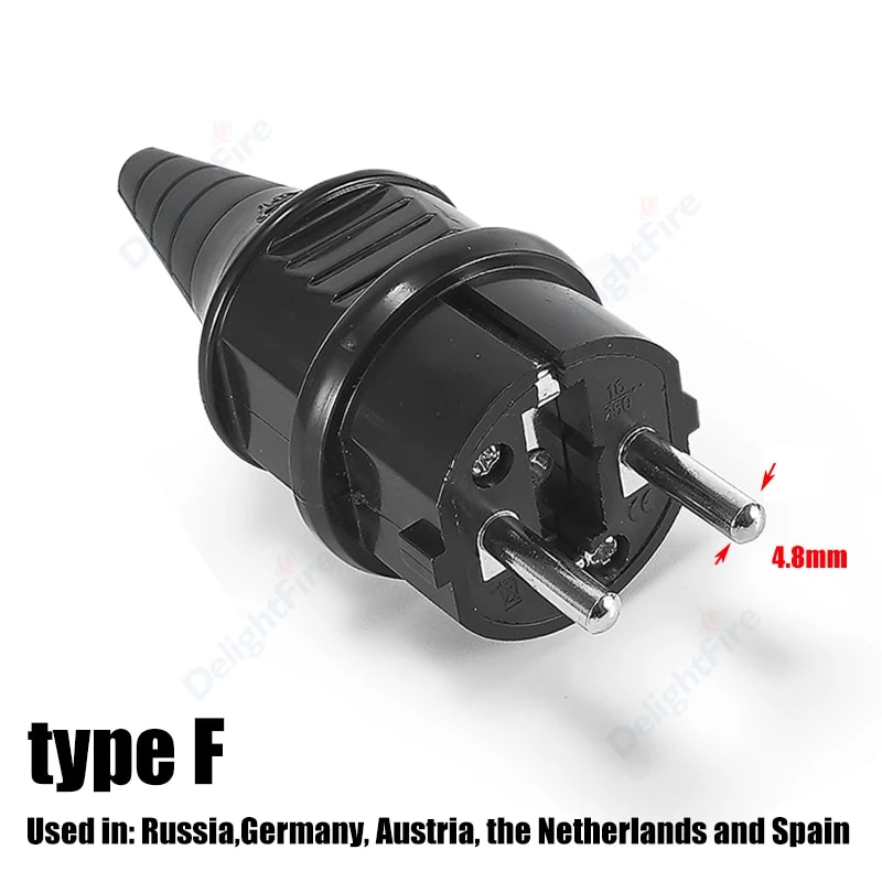 EU AU UK Electrical Adapter Rewireable Outlet Schuko Power Plug Korea ...