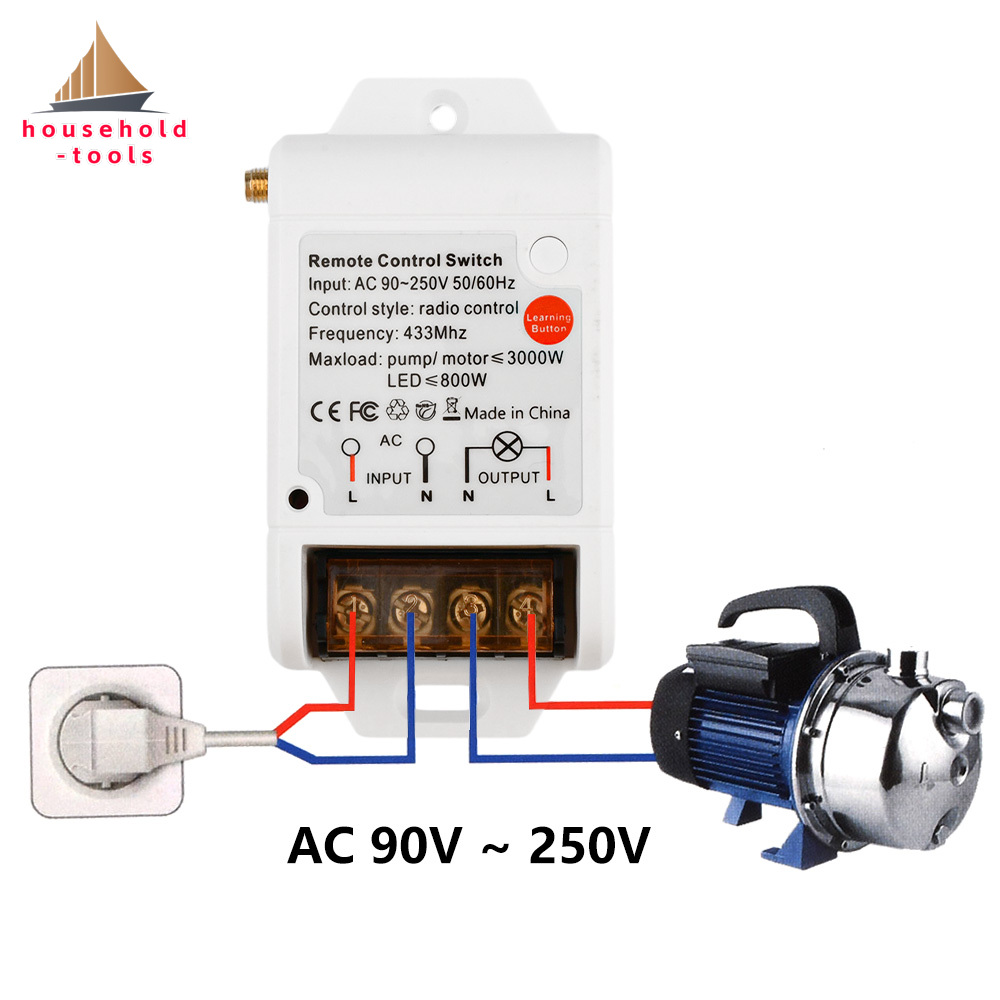 【ALLGOOD】household-tools AC90-250V Water Pump Wireless Remote Control ...