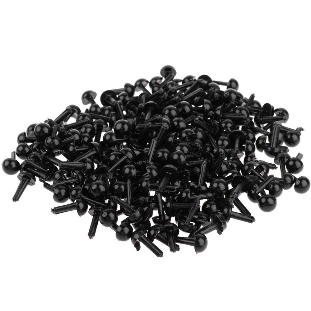 Black Plastic safety eyes DIY-friendly Safety 3mm-6mm Bear doll puppet ...