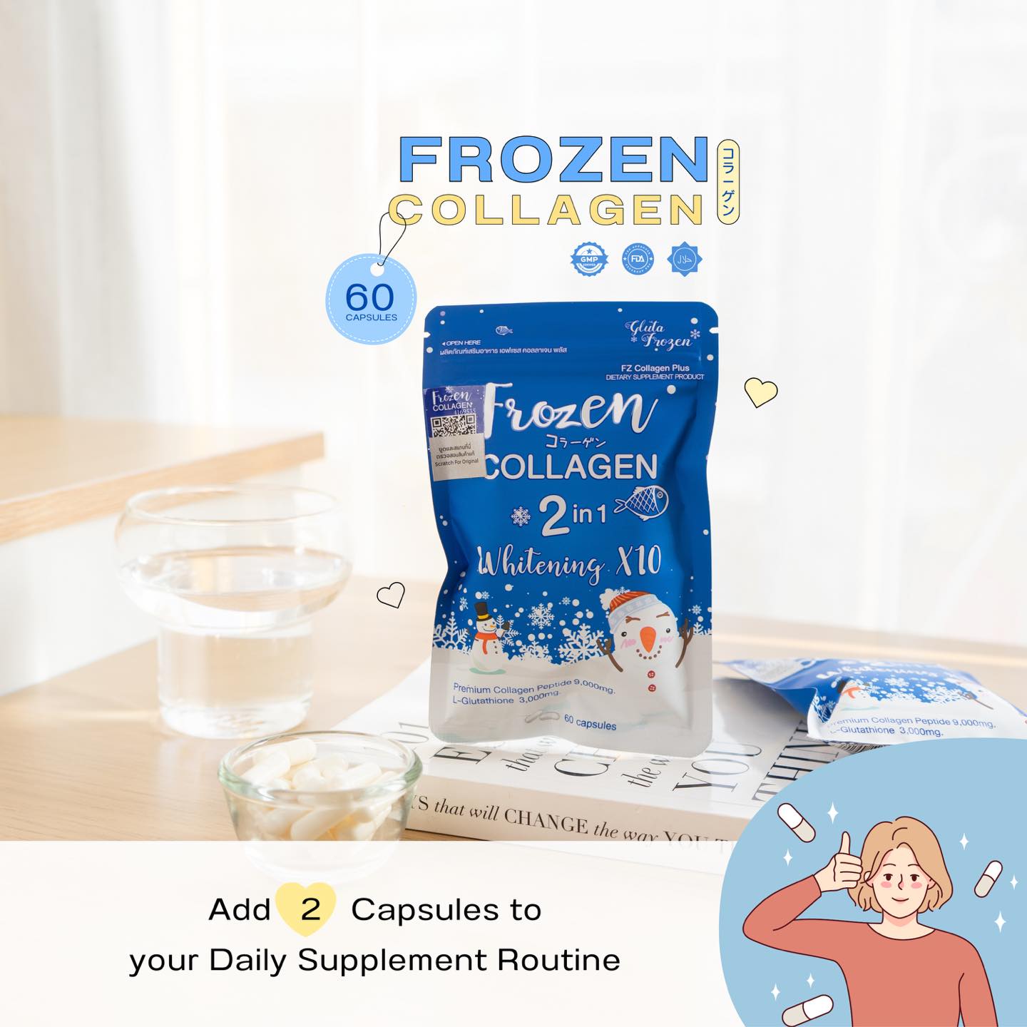 FROZEN Collagen 2 in 1 - 60 Capsules fcc Herbal Medicine | Daraz.lk