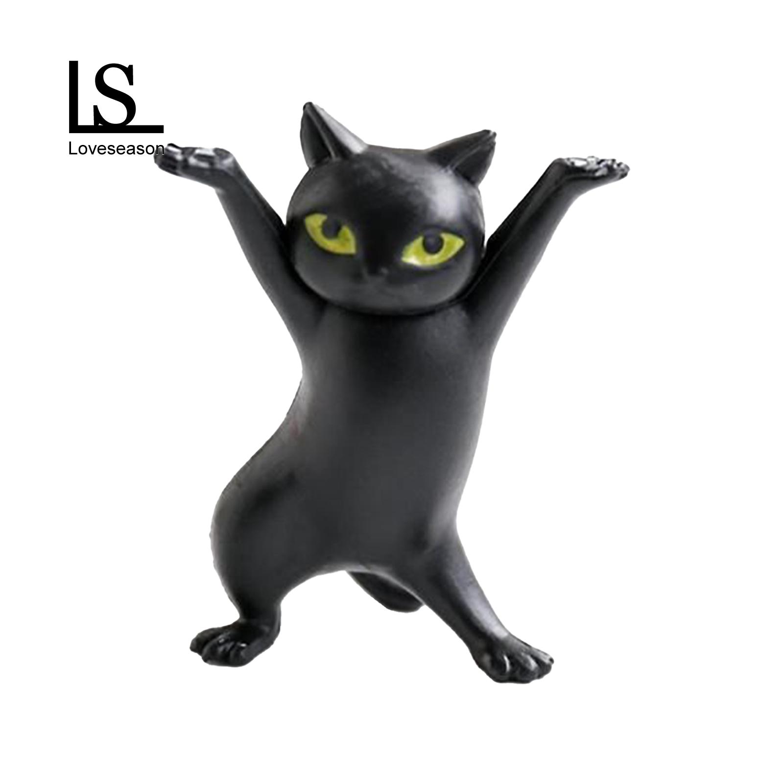 Cat Shape Toy Mini Funny Cartoon Cat Statue Ornament Adorable Dancing ...