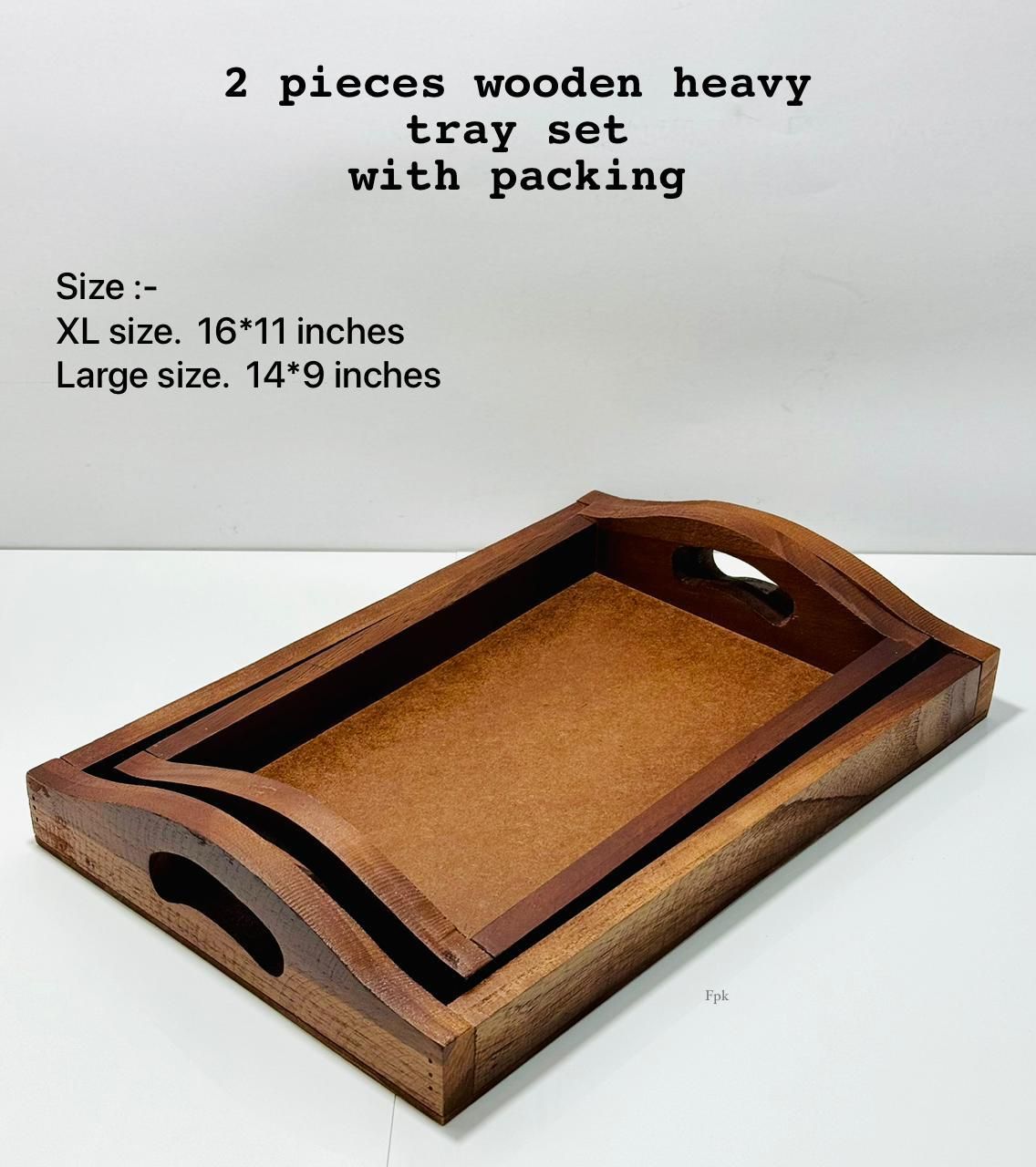 Buy Wooden Heavy Tray / 2 Pieces Different sizes / Traditional T