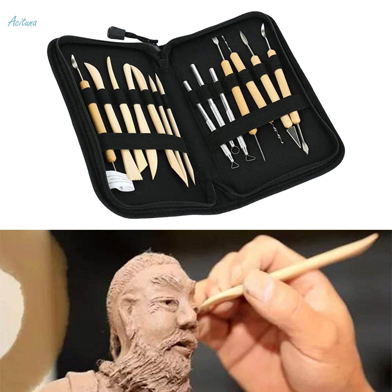 Ceramics Sculpture Tools 14pc Plastic Clay Tools Set - Double Ended ...