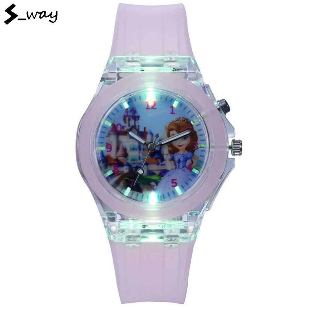 1PC Disney Frozen Princess Watches for Girls Aisha Children's Luminous ...