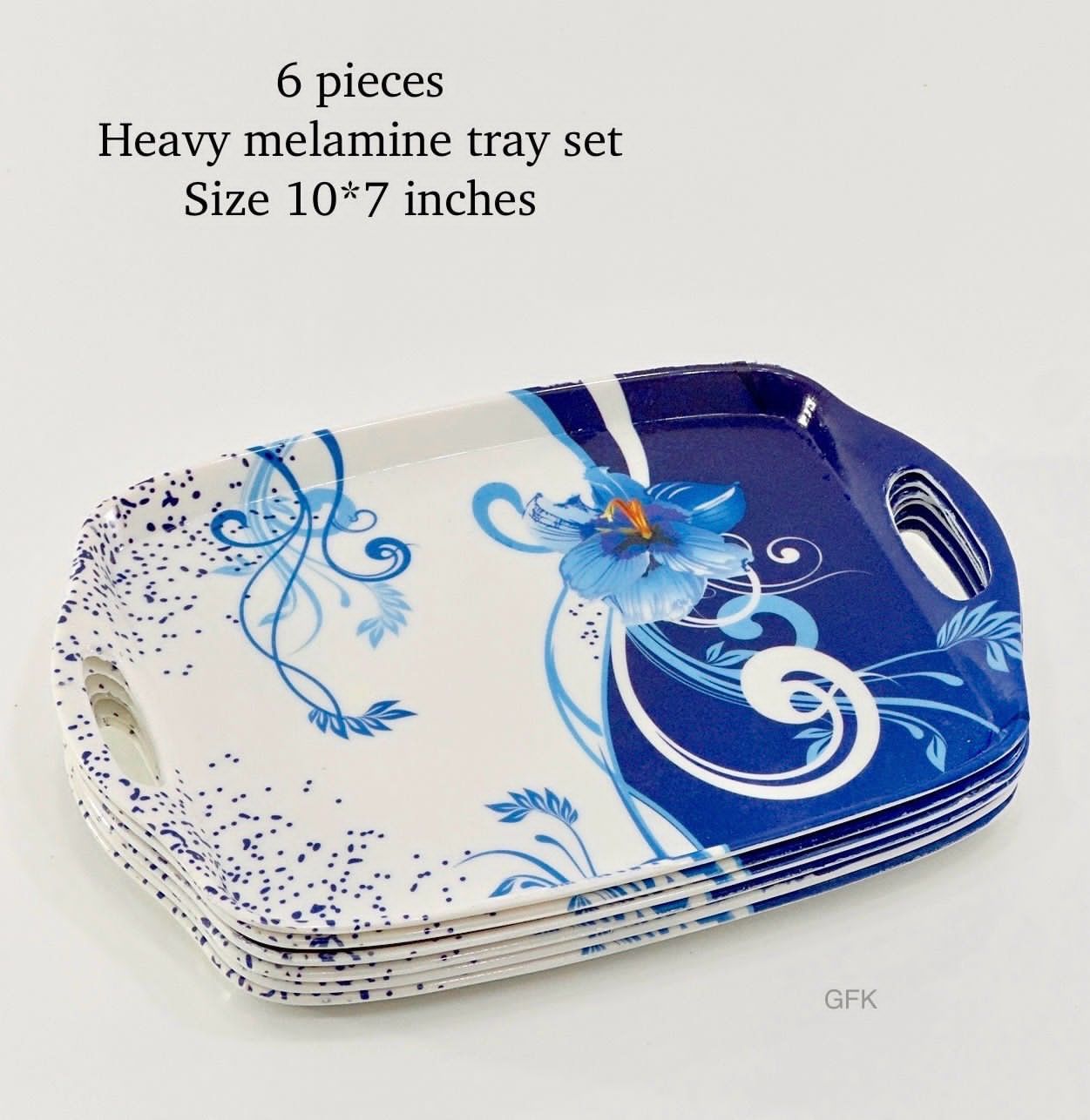 Buy 6 Pieces Heavy Melamine Tray Set / 10 inches Heavy Tray Set