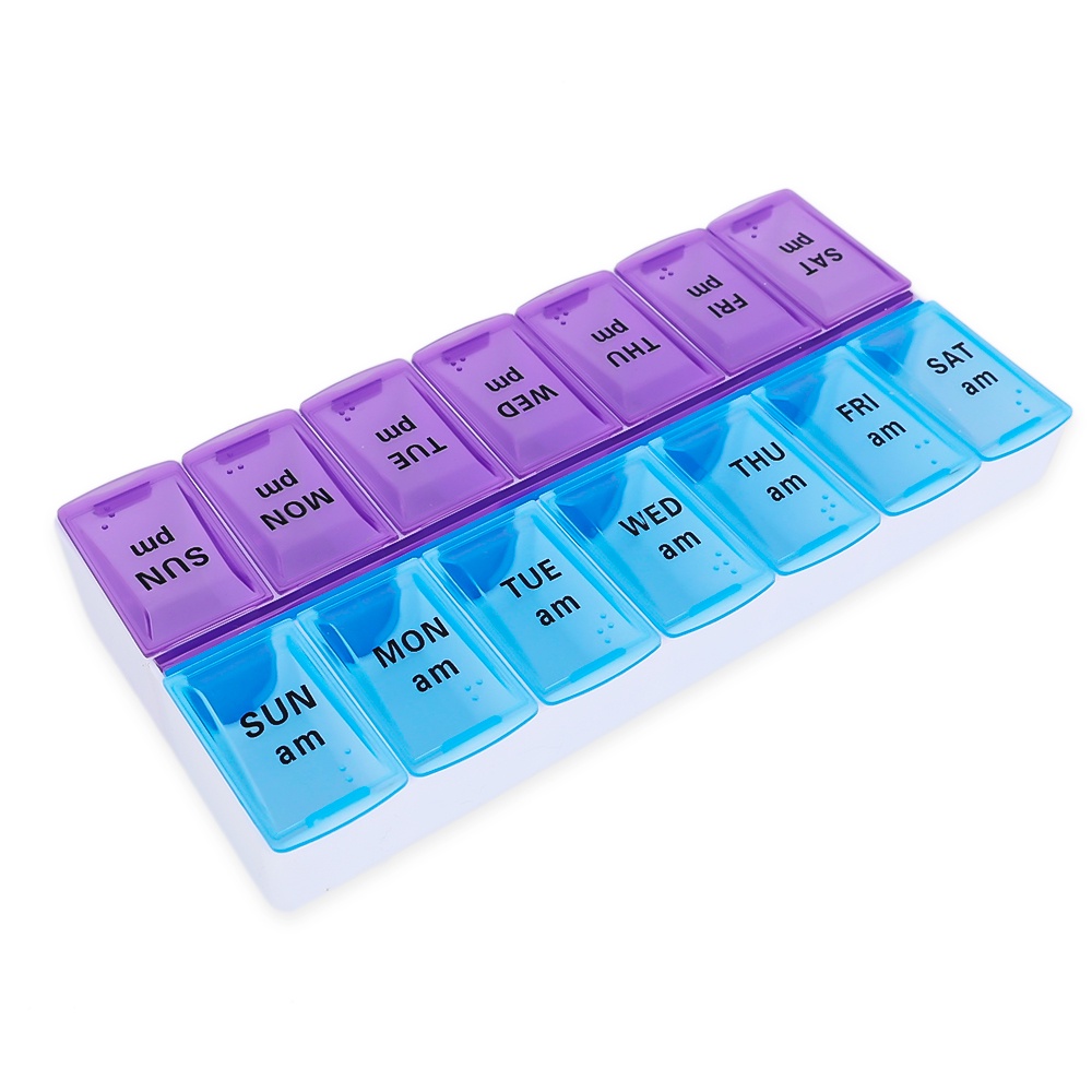 14 Days Medicine Storage Organizer Container / Portable Drug Tablet ...