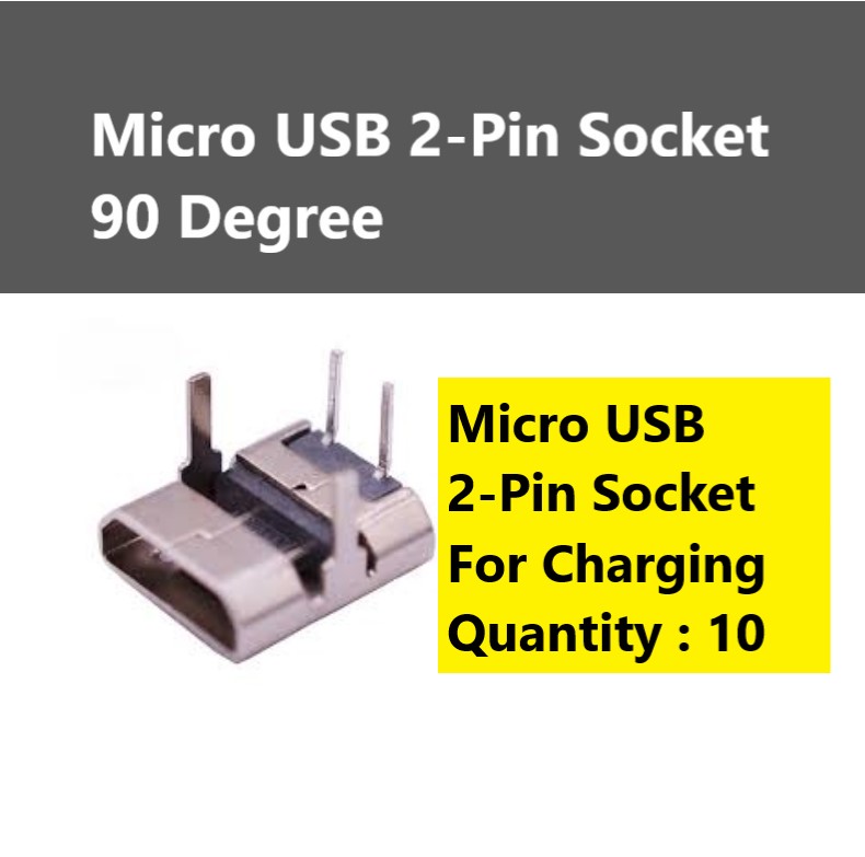 10 pcs of Micro USB 2-Pin 90 Degree Sockets | Daraz.lk