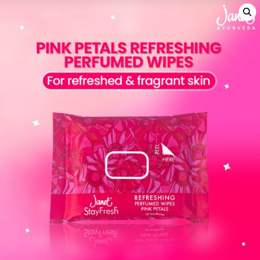 Janet Pink Petals Refreshing Perfumed Wipes | Daraz.lk