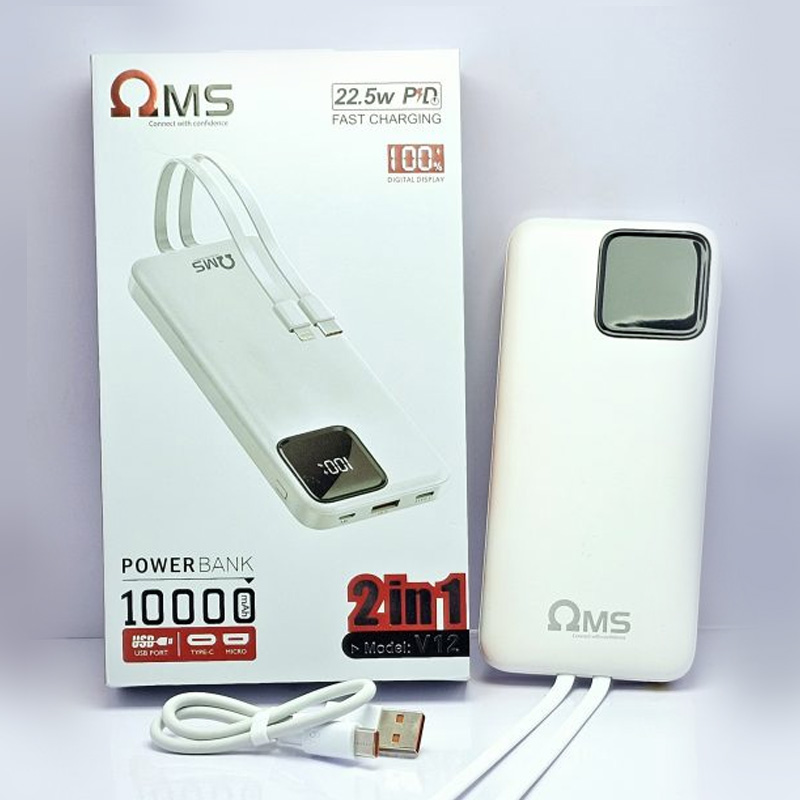 OMS 10,000mAh Power Bank With 22.5W PD Fast Charging & Digital Display ...