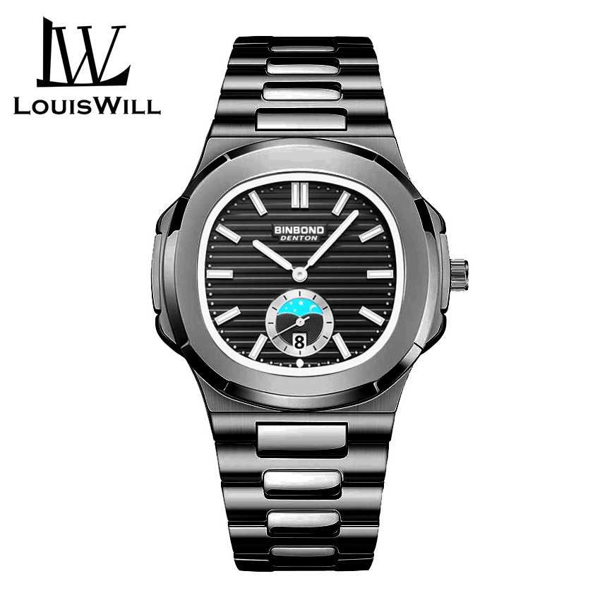 LouisWill Men Watch Men's Fashion Simple Calendar Waterproof Steel Band ...