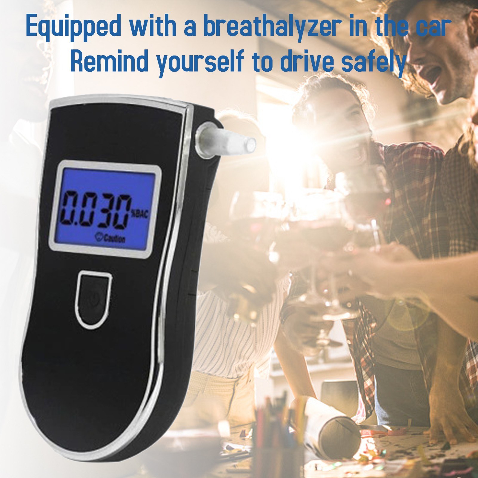 Generic Alcohol Tester Handheld Breathalyzer with Blue Backlight LCD ...