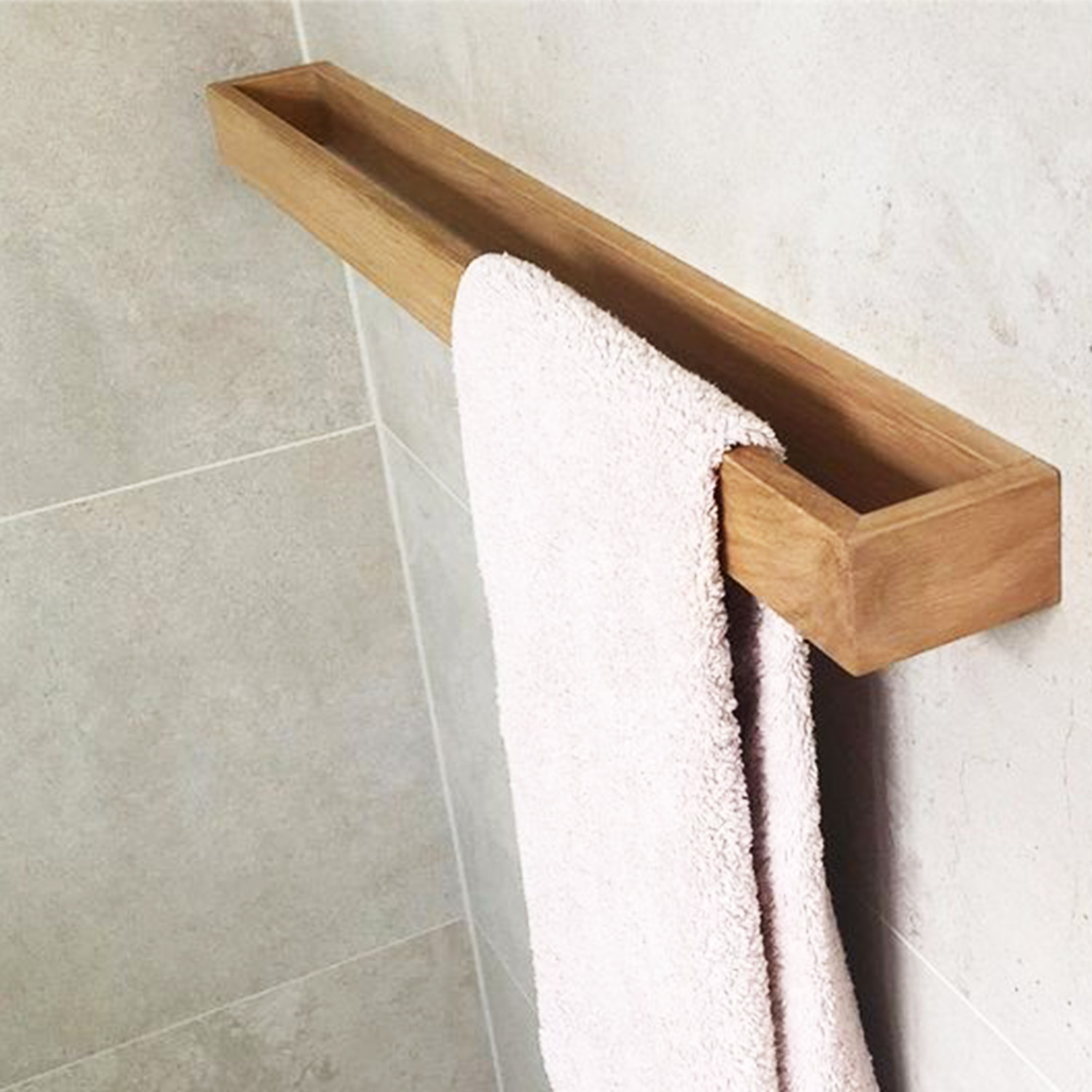 Mr Wood Modern Towel Rack #02/ Wooden Towel Rack for Bedroom/ Towel Bar ...