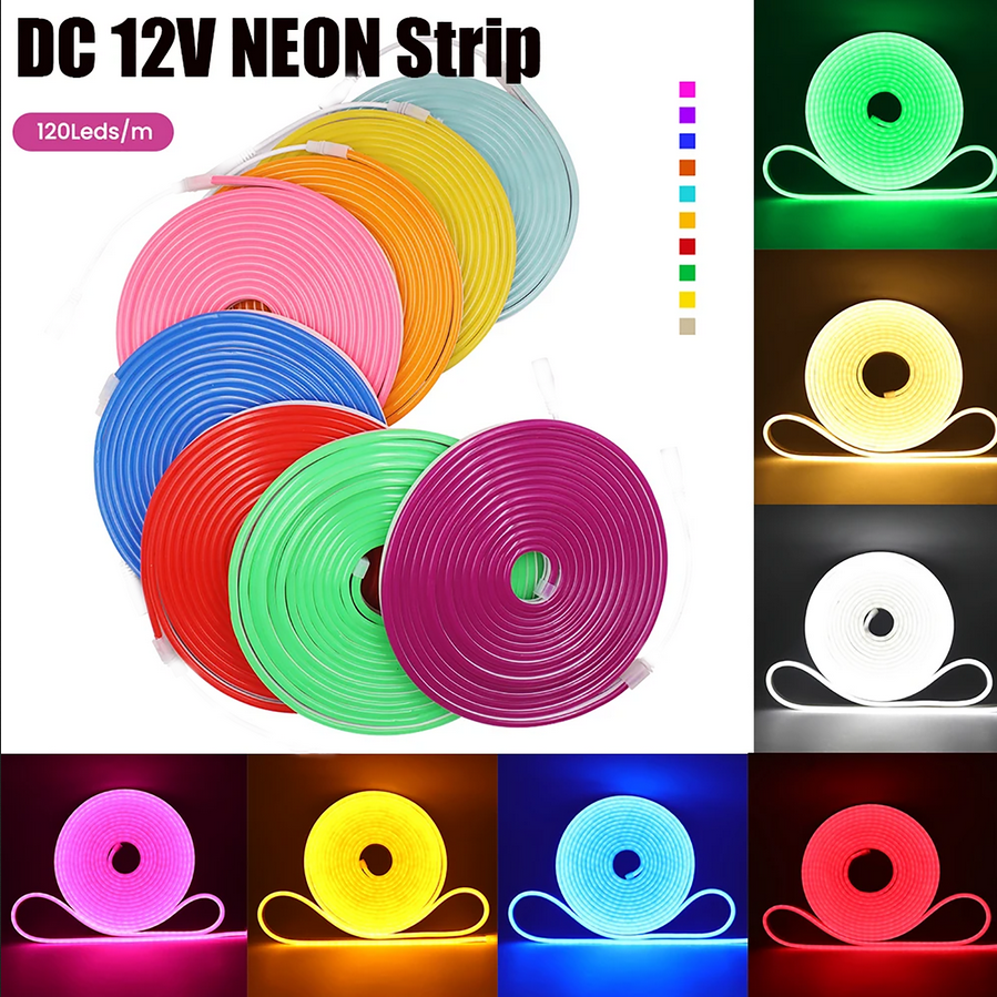 5 Meter 12V Flexible Neon Light LED Light Strip Without Adapter | Daraz.lk