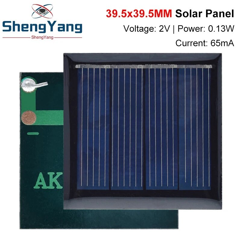 2V 65mA 0.13W Solar Panel Epoxy Polycrystalline DIY Toy Solar Light ...