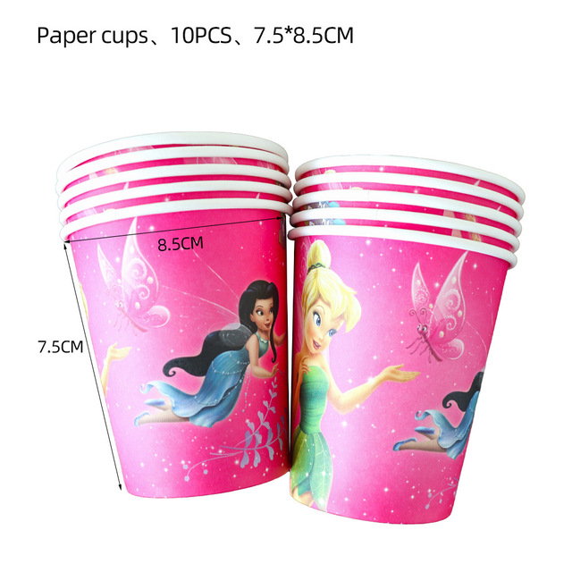 Cartoon Tinkerbell Elf Birthday Party Decoration Kid Faovr Tableware ...