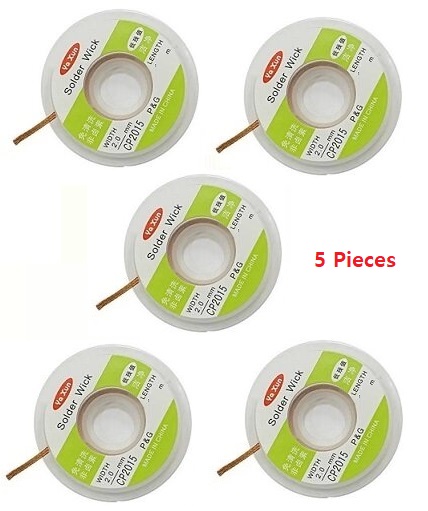 5 Pieces of Solder Wick Desoldering Wick CP-2015 2.0mm x 0.75m Solder ...