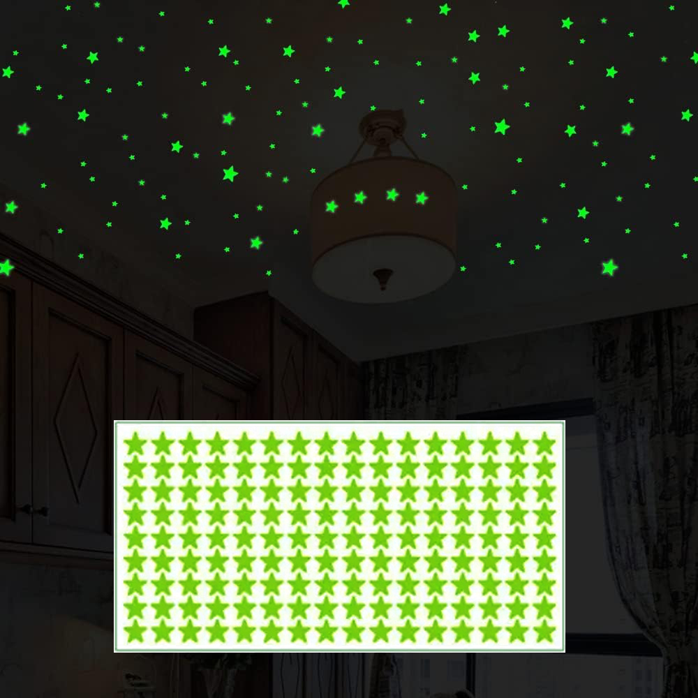 Radium Stars 144 pcs Pieces Star stickers Glow in Dark Toys Luminous ...