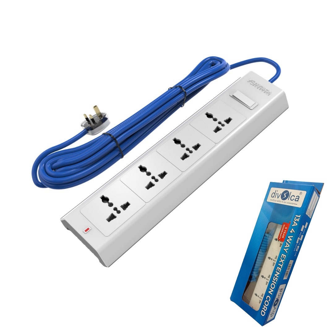 Power Extension Cord with Universal Sockets – 4 Way – 10m | Daraz.lk