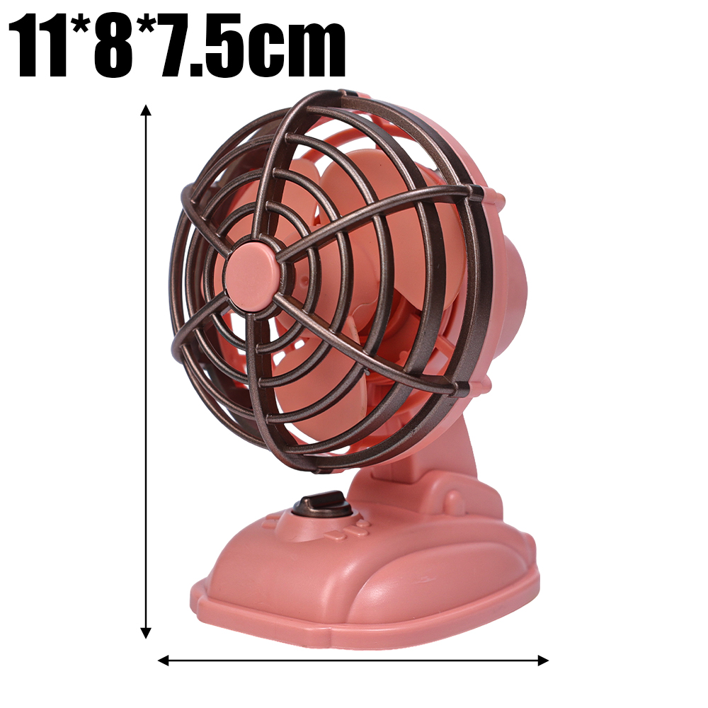 Retro Mini Desktop Fan Portable Big Wind Fan Power USB for Students ...