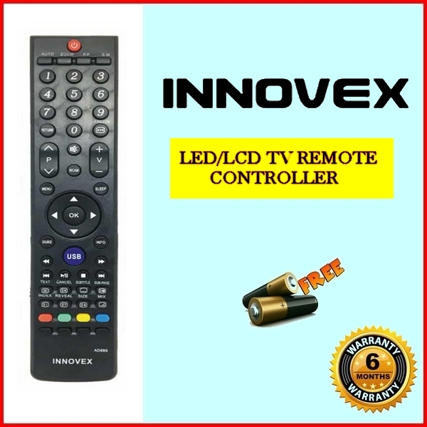 Innovex LCD/LED USB Tv Remote Controller AD885 & Free Batteries | Daraz.lk