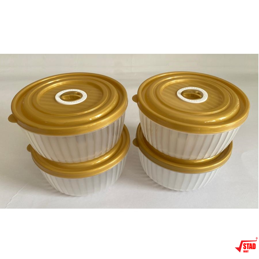 4 Pieces Transparent Plastic Food Containers Set (ROUND EXTRA LARGE ...