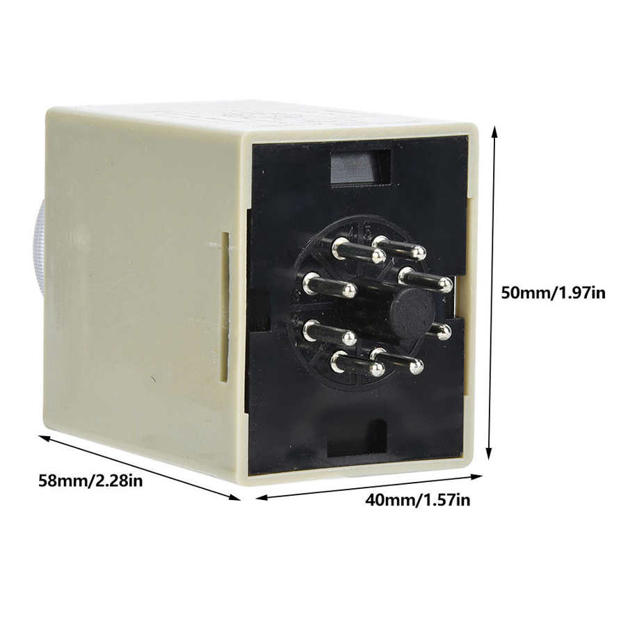1 Set 8 Pins 10Min Timer Delay DIN Rail Time Relay w/ Socket 12/24/110 ...