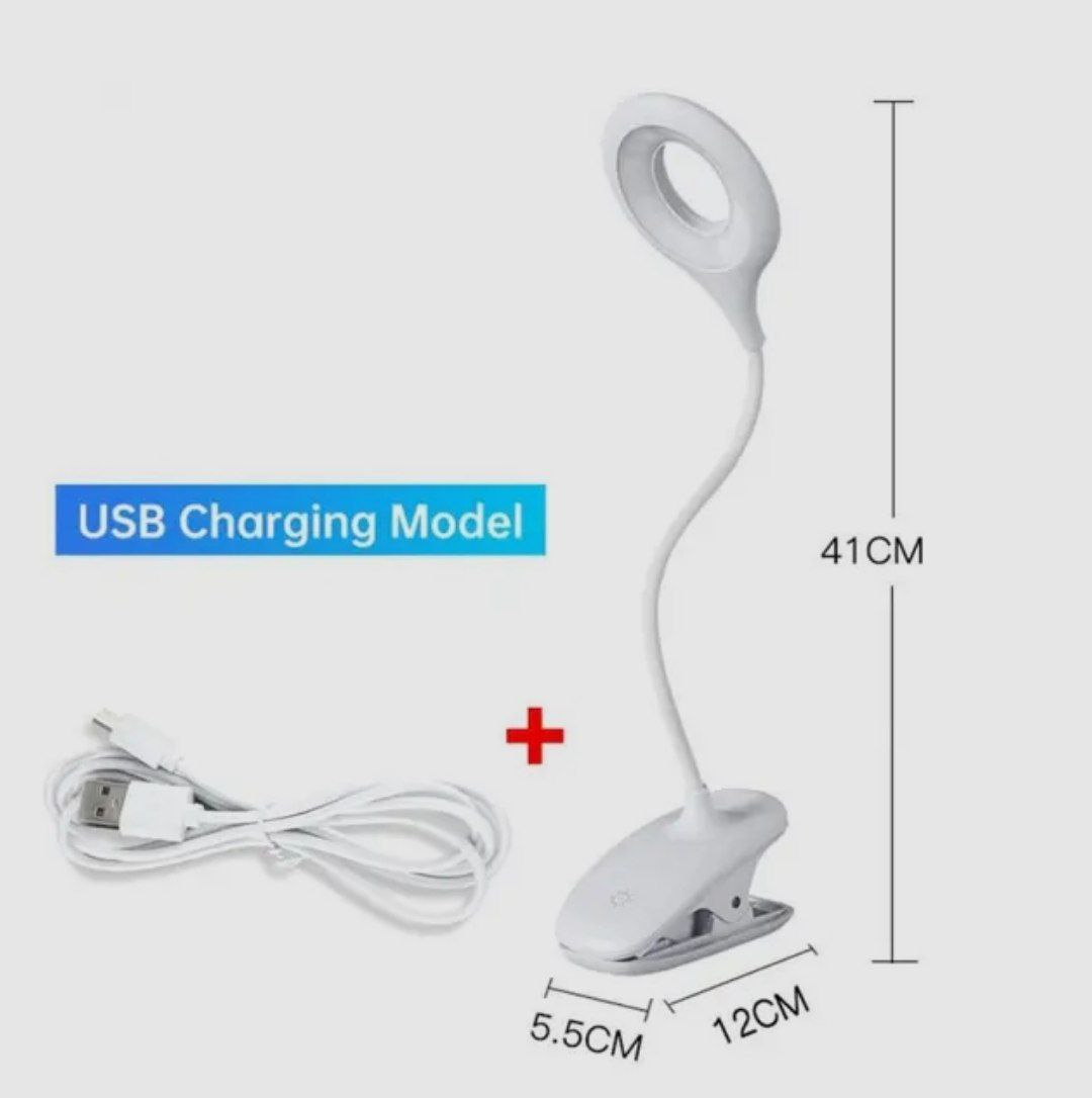 USB Rechargeable Table Lamp LED Book Light Touch Sensor Dimmable Desk ...