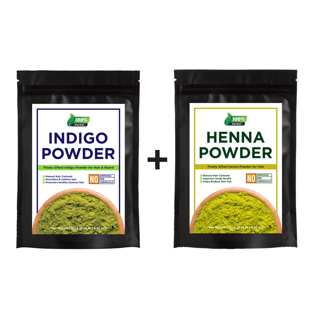 Ganga Herbals Indigo Powder + Henna Powder BUNDLE | Daraz.lk
