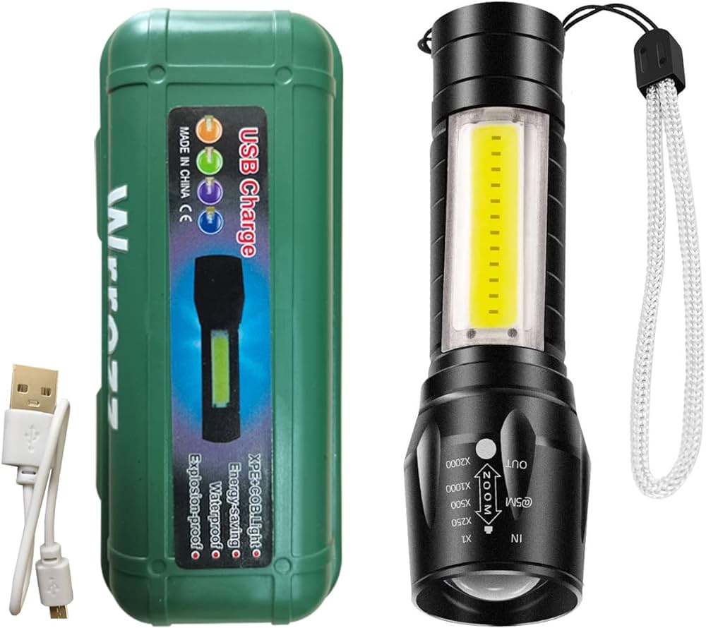 Rechargeable mini LED Torch with box | Daraz.lk