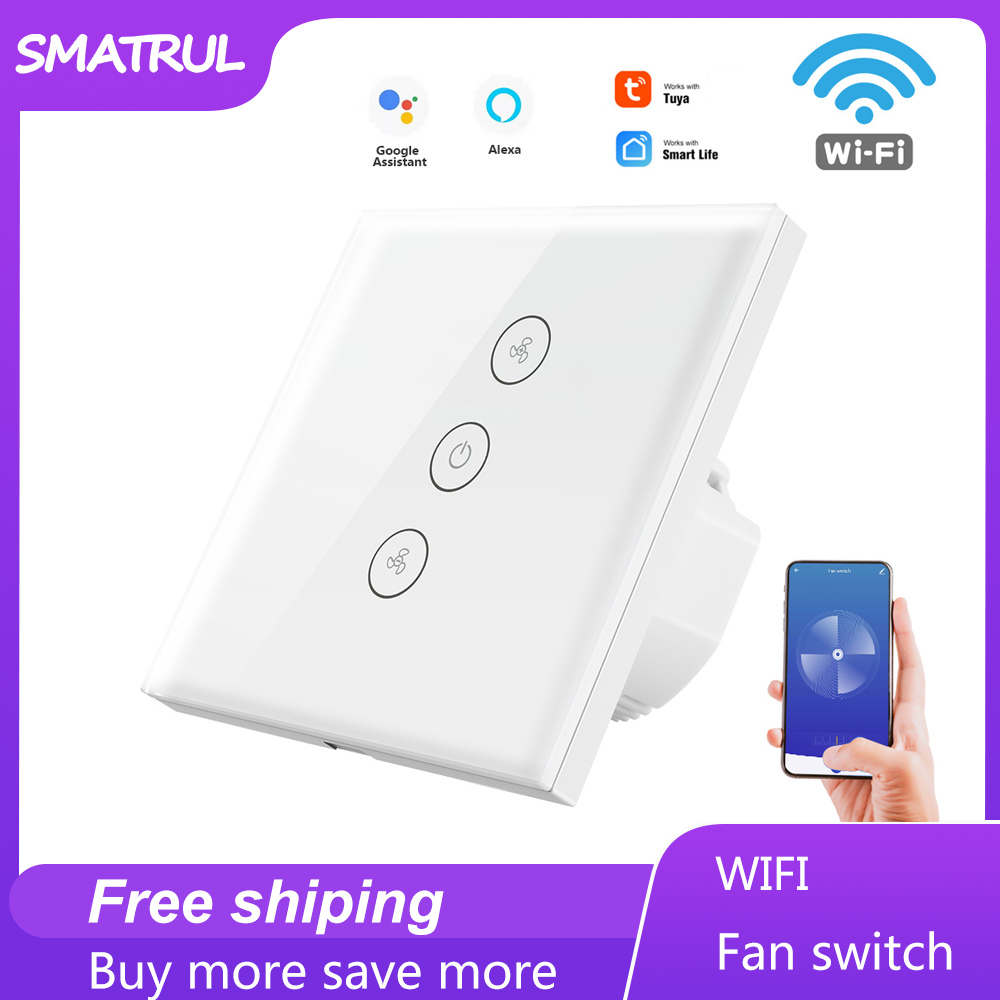 SMATRUL - Tuya Smart Fan Touch Switch - Timer Control Regulator Switch ...
