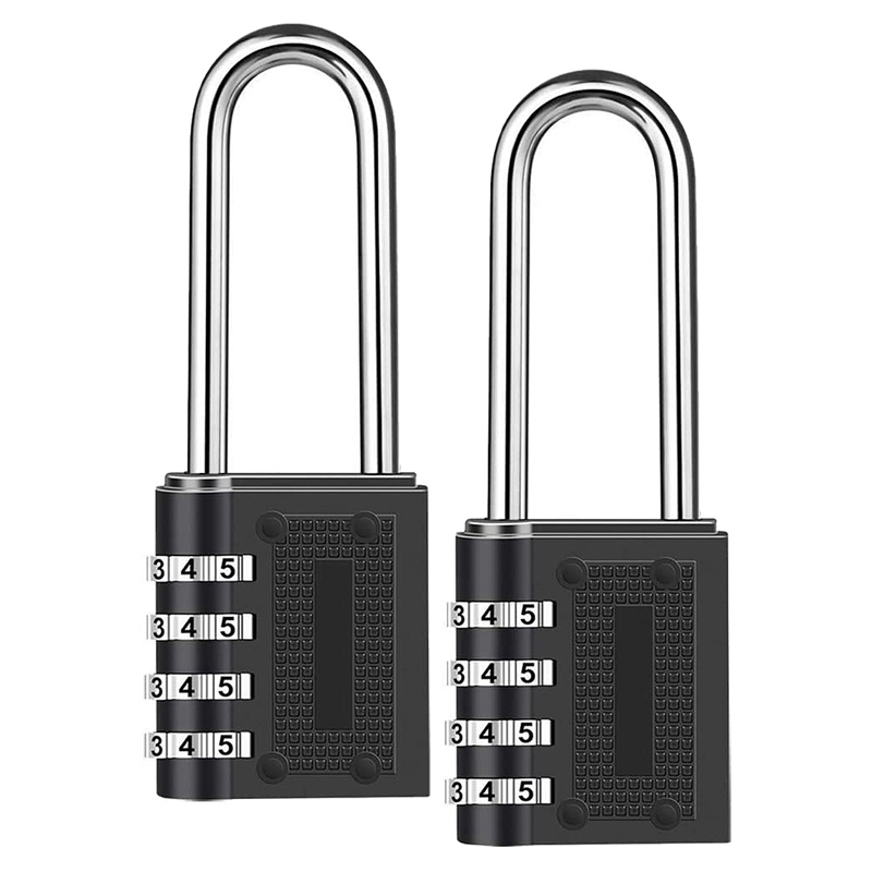 2 Pack Outdoor Combination Padlock Long Shackle Lock 6.5cm Shackle ...