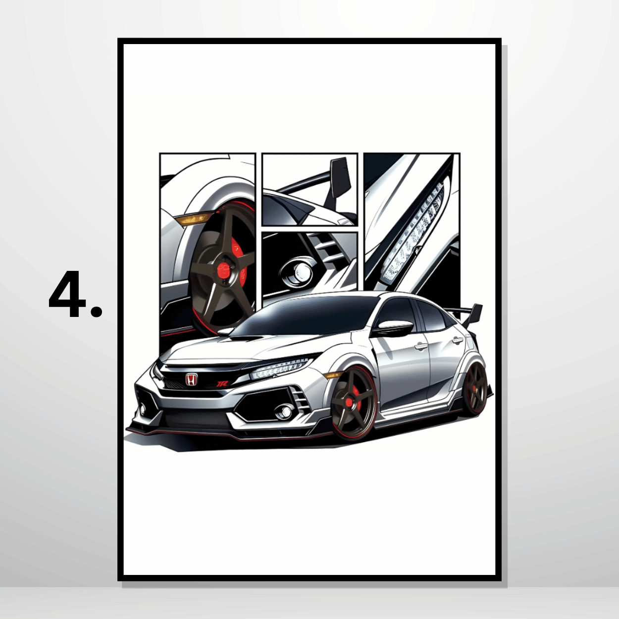 A3/A4 Size Framed wall posters JDM Racing Cars Nissan GTR Maserati BMW ...