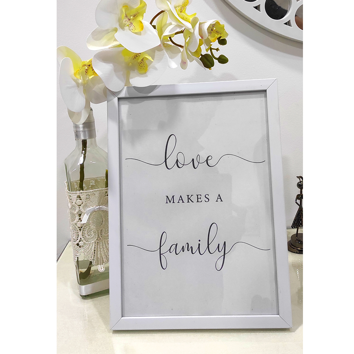 Love Makes a Family A4 Size White Photo Frame Stand Hang 12 x 8inch ...