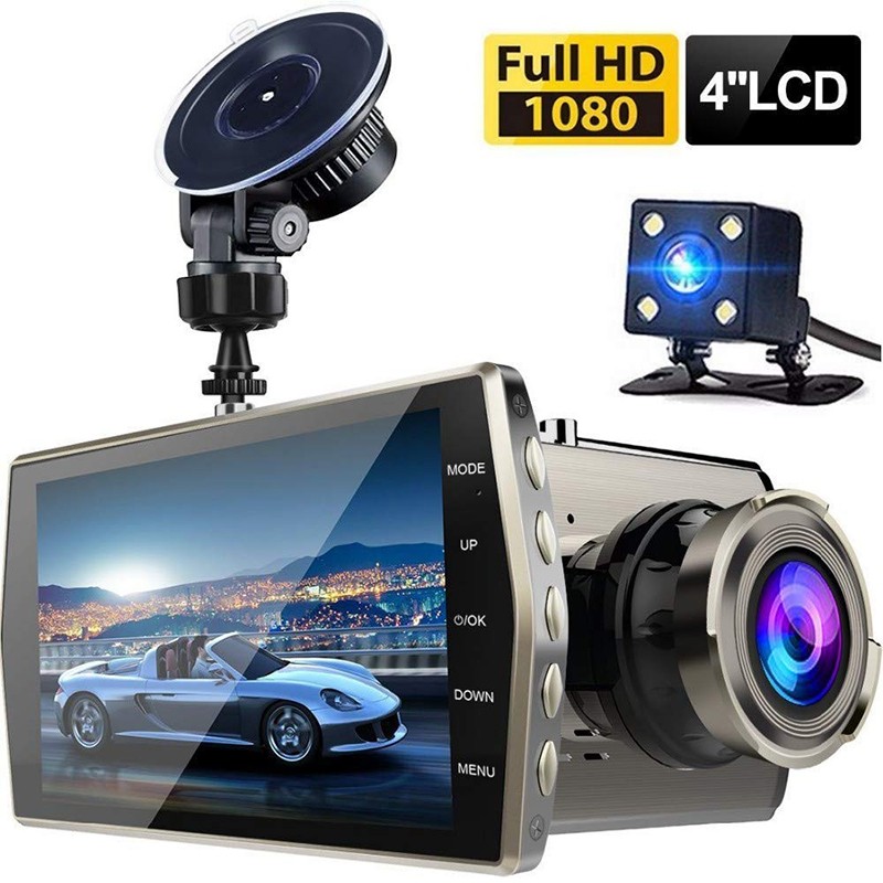 Car DVR Driving Recorder Front and Rear Dual Recording Camera 4.0 inch ...