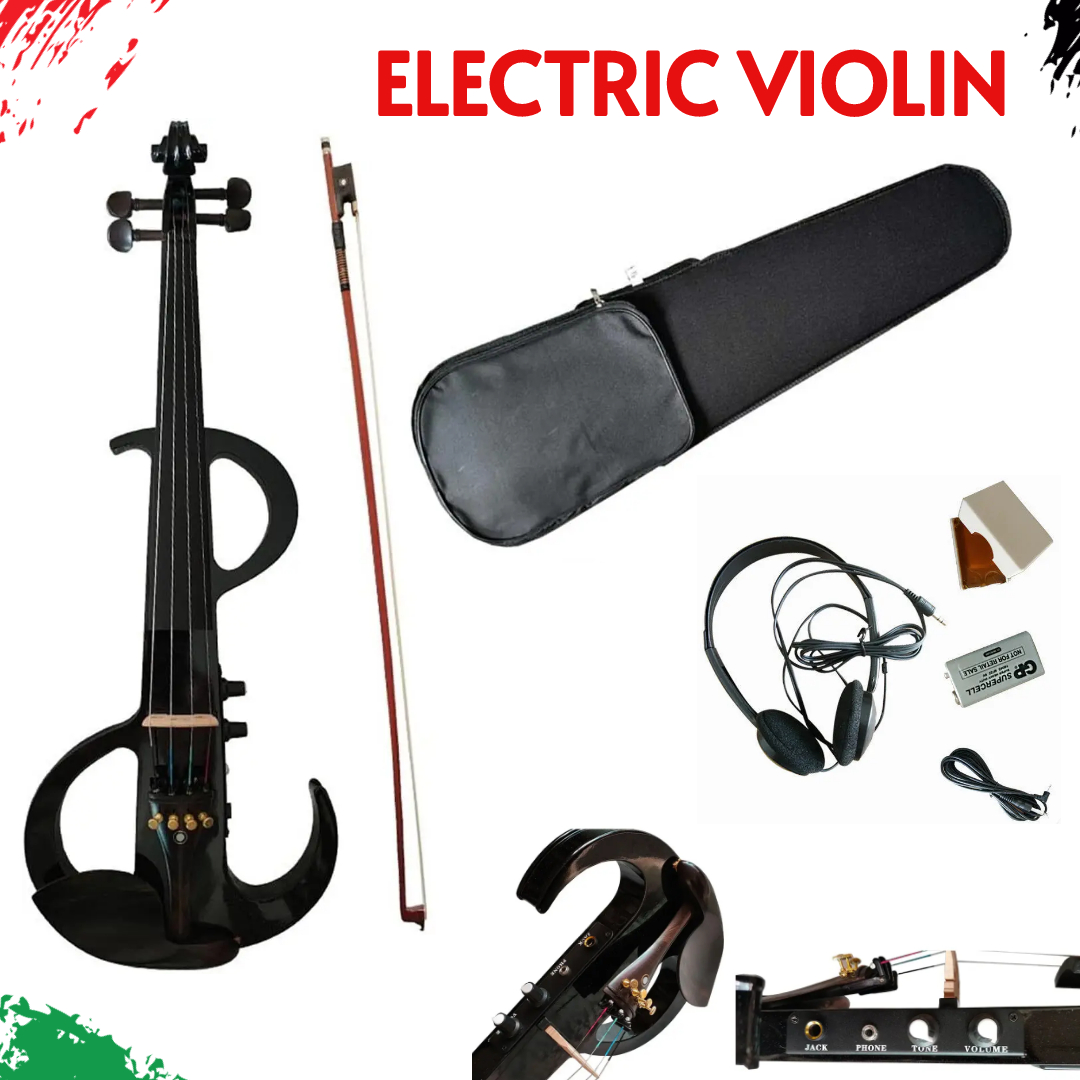 Electric Violin - Solid Wood Violin Bow Stringed Instruments Acoustic ...