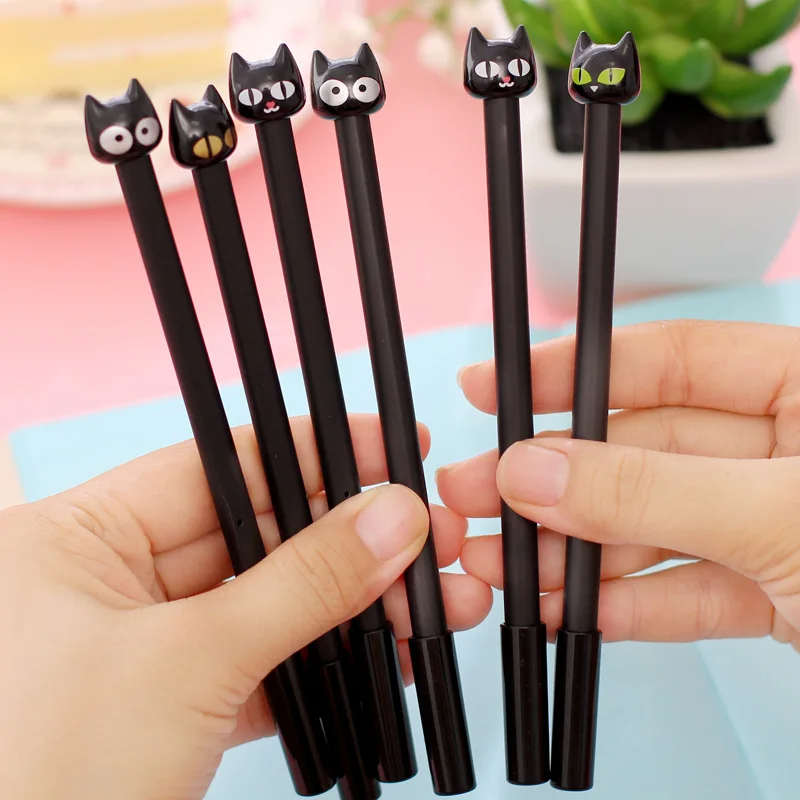 1/2 0.5mm Cute Kawaii Cat Gel Pen School Office Writing Supplies Korean ...