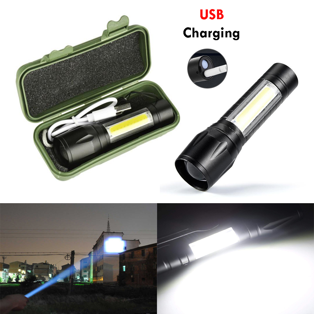 Flashlight Mini Powerful 2 Way LED USB Rechargeable Flash Light Torch ...