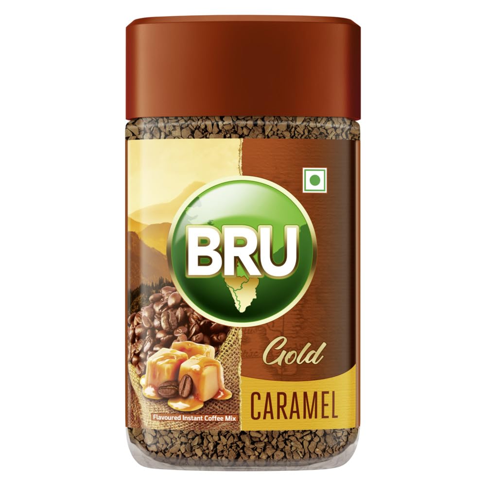 Bru Gold Caramel 55g | Flavoured Instant Coffee | Flavourful Twist to ...