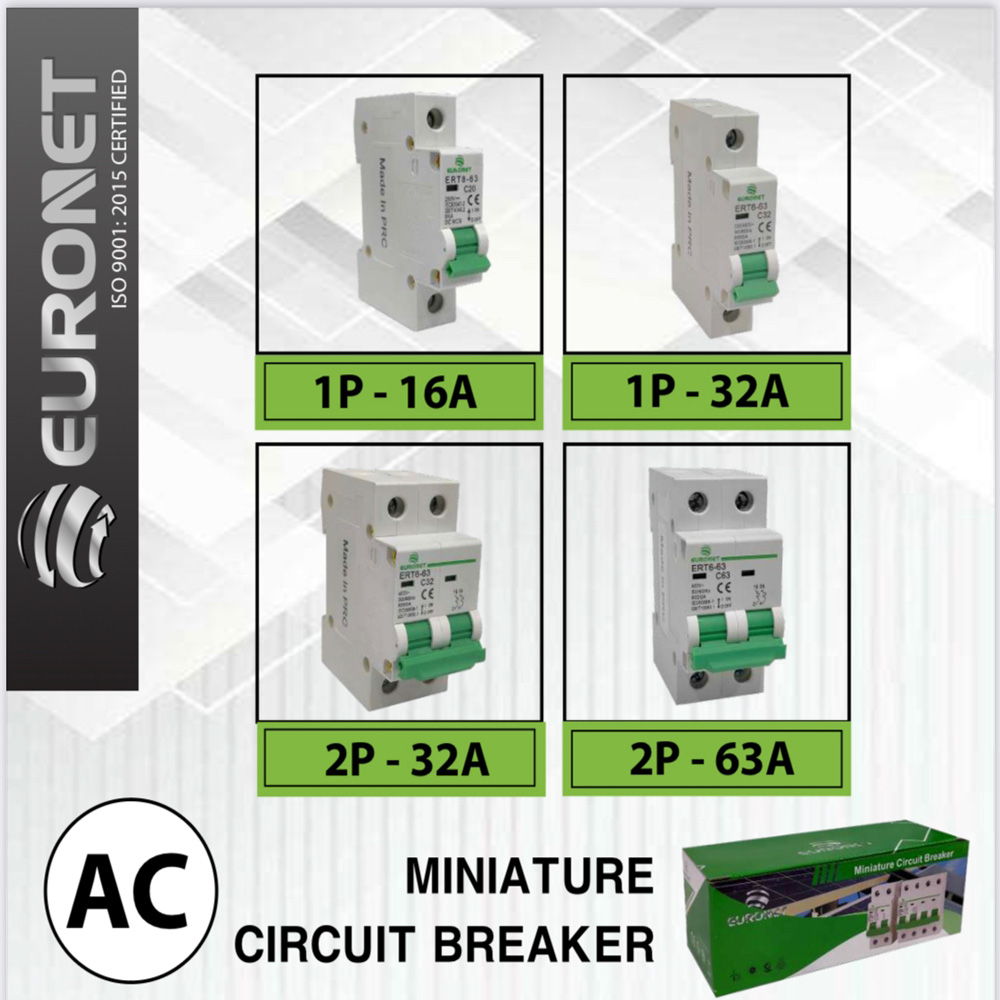 Trip switch EURONET AC MCB 2POLE 63A | Daraz.lk