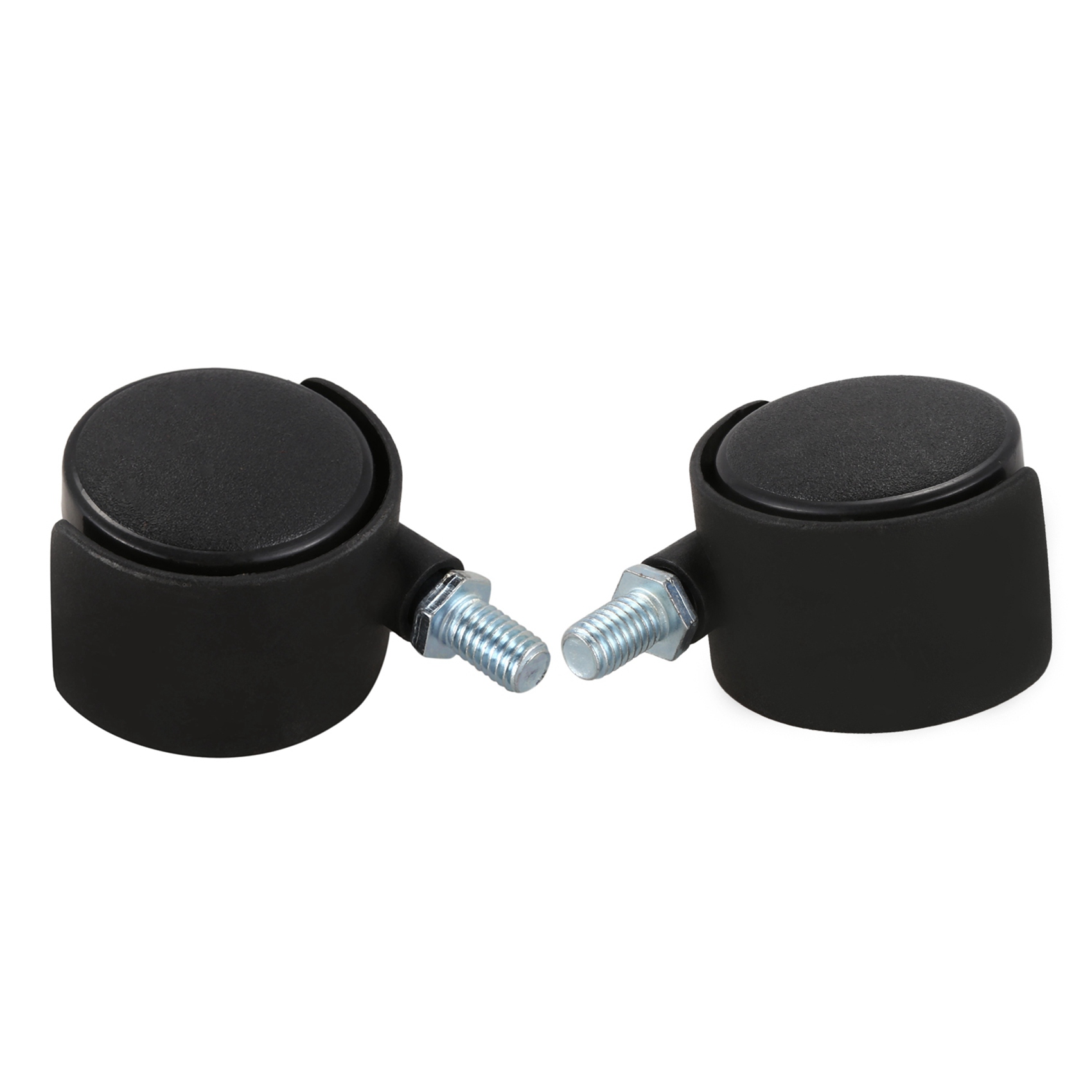 Plastic Swivel Caster 8mm Screw Stem 1.5-Inch Dia Wheel 12 Pcs Black ...