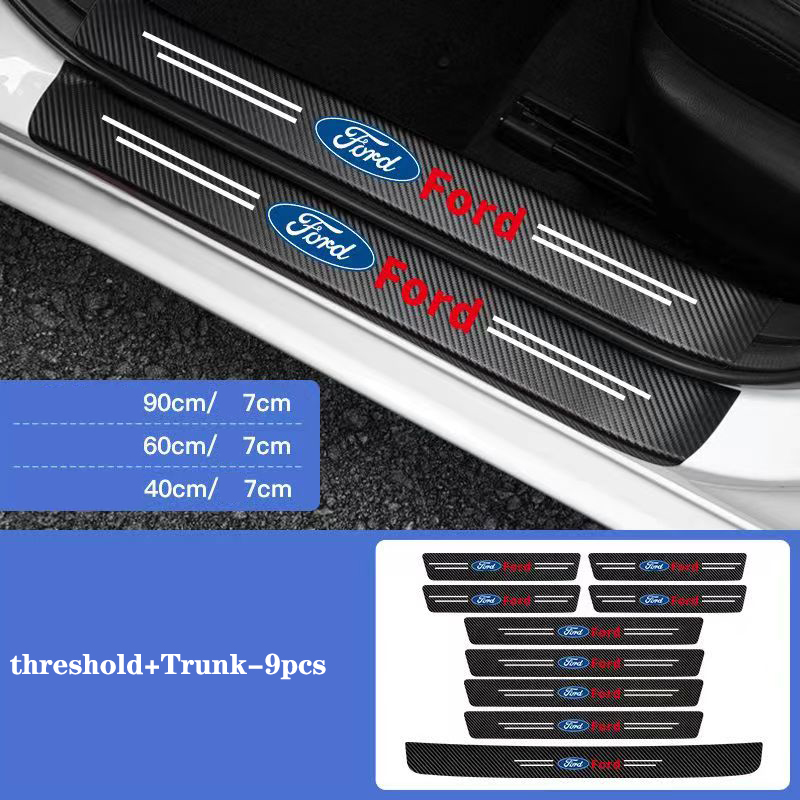 Carbon Fiber leather Threshold Protection Sticker Car Door Threshold ...