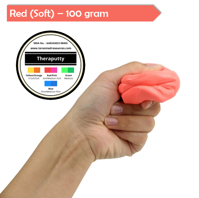 THERAPUTTY RED (SOFT) THERAPY PUTTY FOR HAND EXERCISE (100 gram 50 gram ...