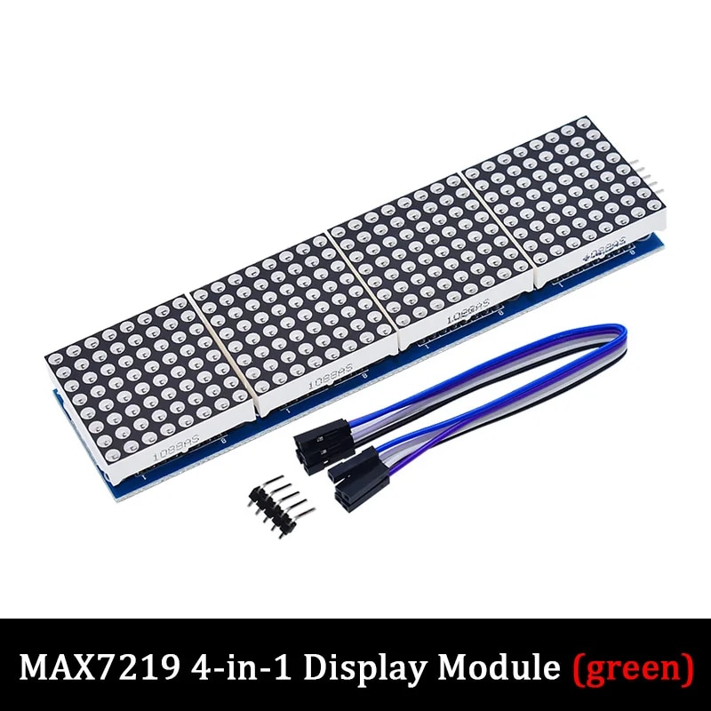 MAX7219 Dot Matrix Module For Arduino Microcontroller 4 In One Display with 5P Line Red Green ...