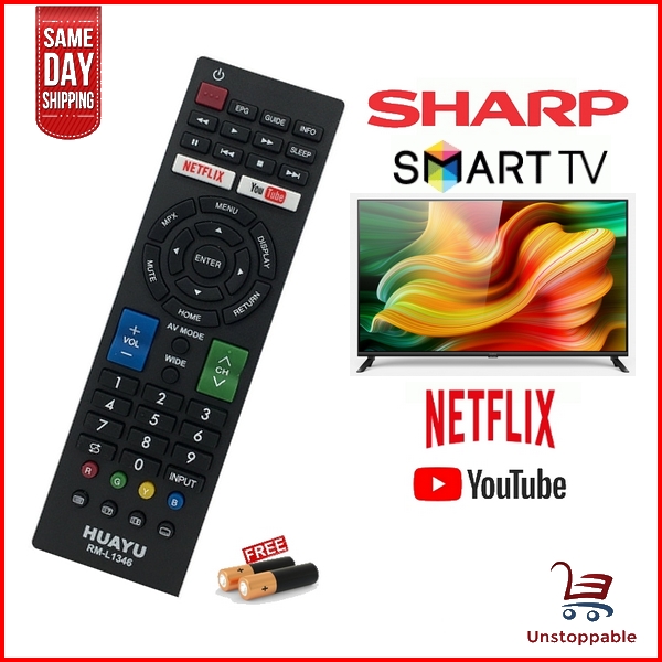 Sharp LED/LCD Smart TV Remote Controller L1346 & Free Batteries | Daraz.lk