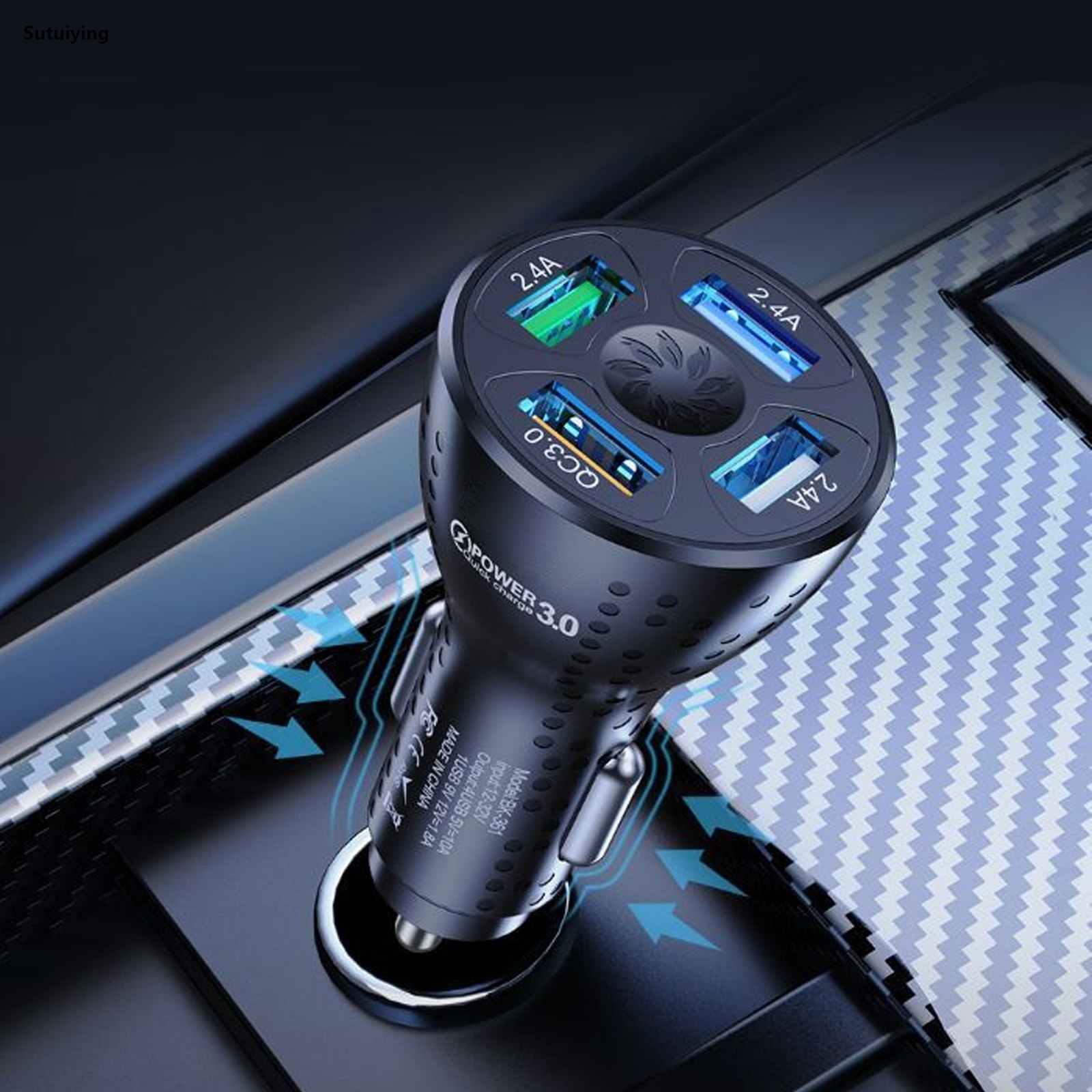 Sutuiying Car charger port USB Phone adapter LED 【2025 Version】 display ...