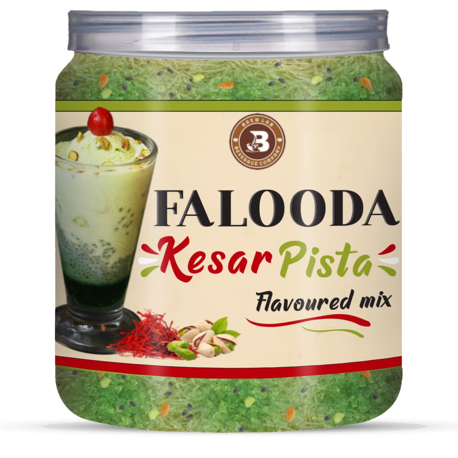 Brew Lab Kesar Pista Flavored Falooda| Instant Falooda Mix| Easy to ...
