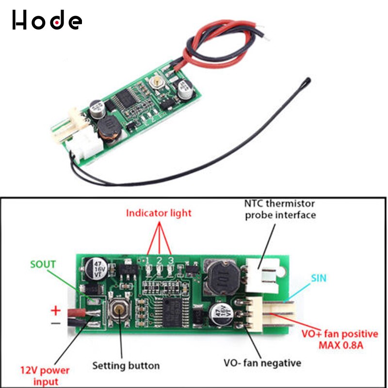 12v Pwm Temperature Controller Fan Speed Governor Automatic Temp Pwm